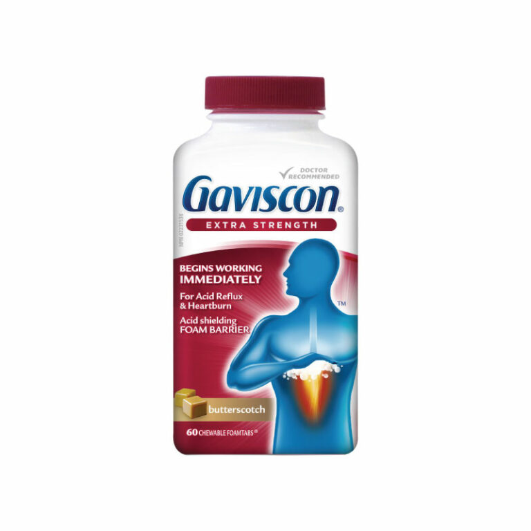 P_Gaviscon extra strength, butterscotch 60chewable위장약 – GIANTS MARKET