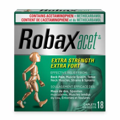 Robax acet Extra Strength Back & Muscle Pain 18 caplets진통제, 근육이완제 ...